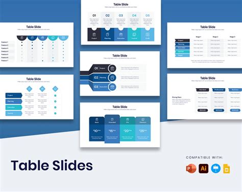 Table Slide Infographic Templates Diagrams For Powerpoint Illustrator Keynote Google Slides