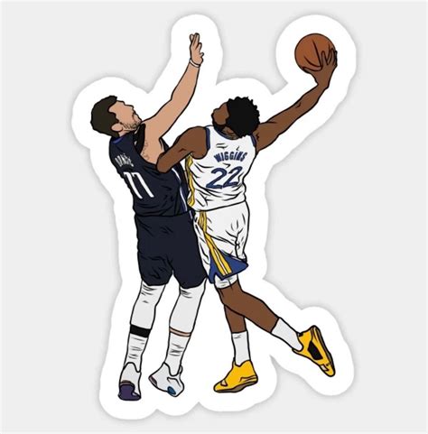 Andrew Wiggins Dunk On Luka Doncic Glossy Sticker 3 Water Etsy