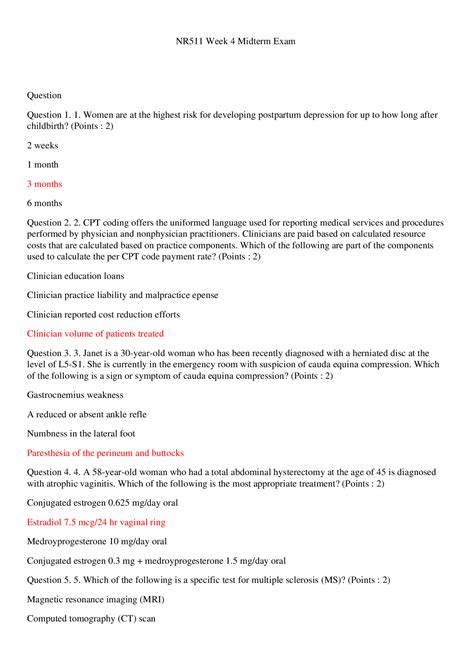Nr511 Week 4 Midterm Exam Updated Version Nr511 Week 4 Midterm Exam Updated Version