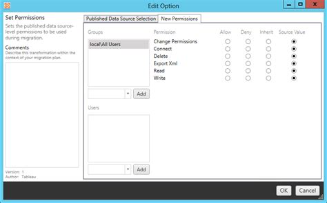 Migration Plans Published Data Sources Tableau