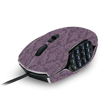 Mightyskins Logg600 Plum Damask Skin For Logitech G600 Mmo Gaming Mouse Plum Damask