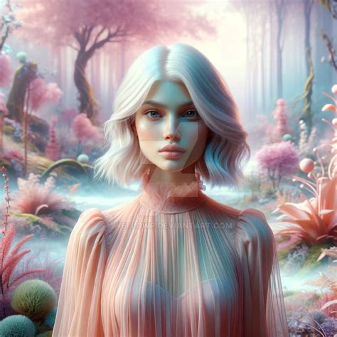 Peach Pastel Portrait By Wellowr On Deviantart