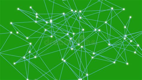 Connection Lines Motion Graphics With Dots Technology And Communication System On Green Screen