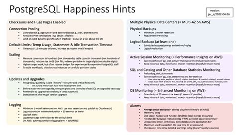 Jeremy Schneider On Twitter Latest PostgreSQL Happiness Hints