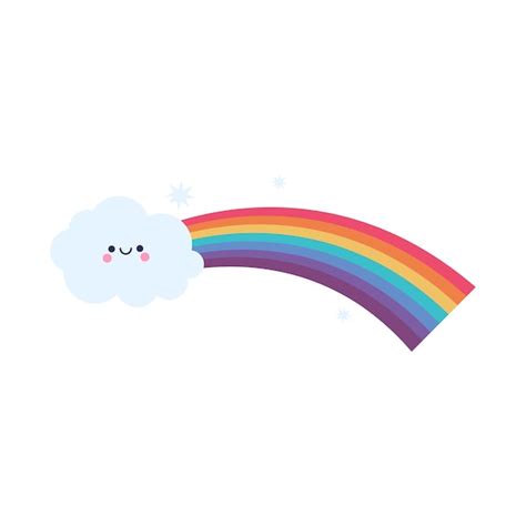 Free Psd Rainbow Cloud Isolated