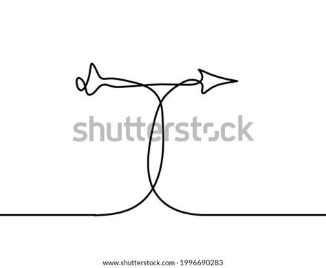 Abstract Continuous Drawing Line Arrow Sign Stock Vector Royalty Free 1996690283 Shutterstock