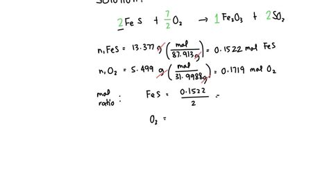 Solved Question 13 For The Following Reaction Of 13 377 Grams Iron Ii