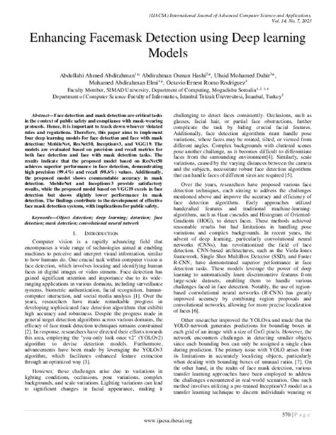 Pdf Enhancing Facemask Detection Using Deep Learning Models