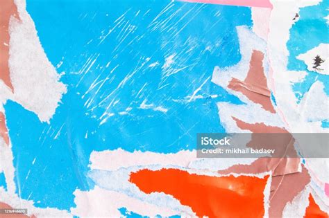 파란색과 빨간색 찢어진 초라한 오래된 더러운 종이 질감 배경 0명에 대한 스톡 사진 및 기타 이미지 0명 갈색 거친 Istock