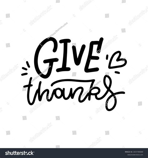 Give Thanks Linear Black Lettering Isolated Stock Vector Royalty Free 2037784040 Shutterstock