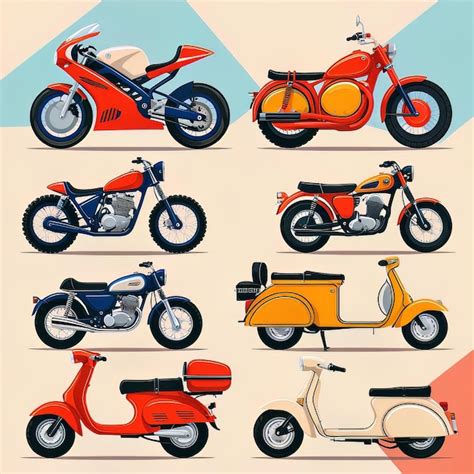 Premium Photo A Diverse Collection Of Motorbikes From Classic