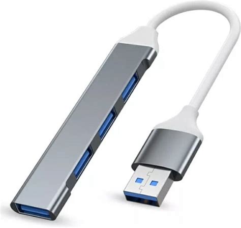 USB 3 0 USB Splitter 4 Extra USB Poorten USB Adapter USB HUB Grijs Bol Com