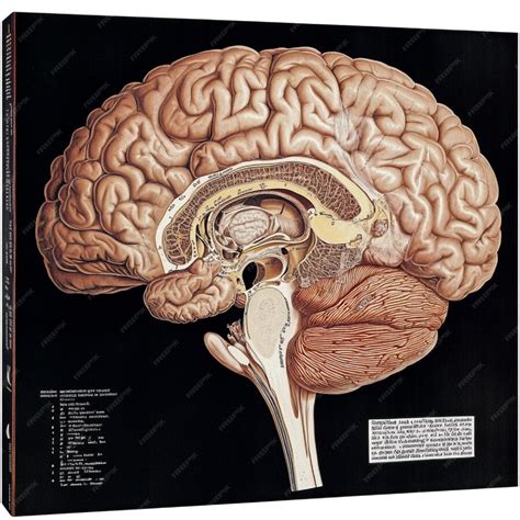A Detailed View Of The Human Brain With Labeled Areas Of The Cerebrum