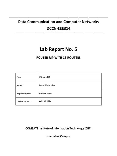 Proper Lab Report 5 Pdf Router Computing Computer Network