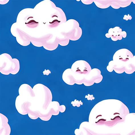 Download Cute Smiley Clouds Seamless Pattern Patterns Online Creative
