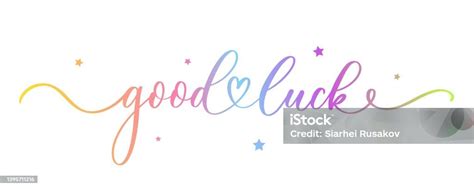 행운을 빌어 요 편지 비문 손으로 쓴 현대 서예 붓 페인트 편지 인사말 카드 포스터 로고 배지 아이콘 배너 태그에 대한 템플릿 긍정적인 감정 표현에 대한 스톡 벡터 아트 및