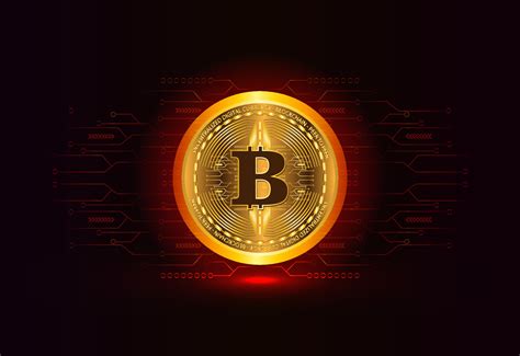 Bitcoin Cryptocurrency Digital Circuit On Red Glowing Light 12773762