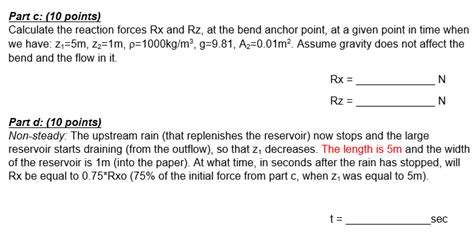 Solved Problem 35 Points Water Drains From A Large Chegg Com