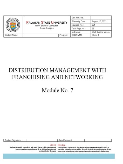 Distribution Management Module 7 Pdf