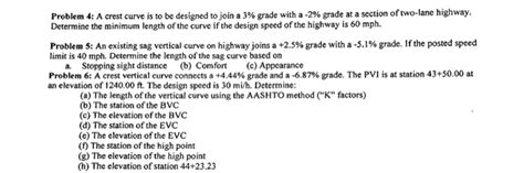 Solved A Crest Curve Is To Be Designed To Join A Grade Chegg Com