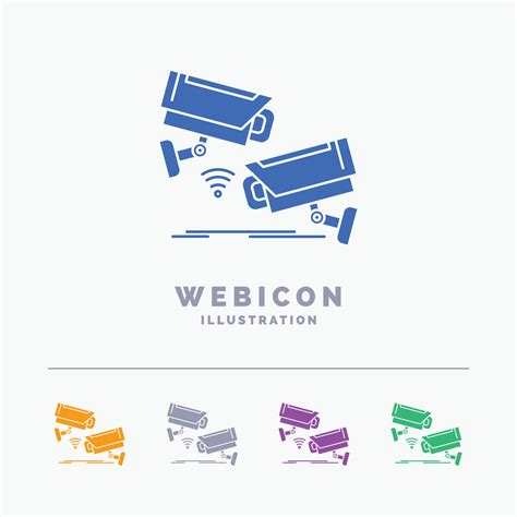 Cctv Camera Security Surveillance Technology 5 Color Glyph Web Icon