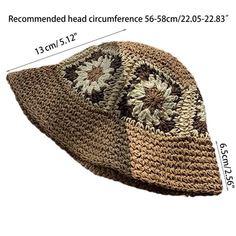 Badu Bg Ежедневна плетена на една кука флорална шапка с кофа за лято Мека готина рибарска шапка