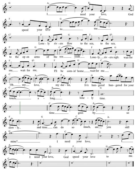 Sheet Nhạc Unchained Melody Chưa Chọn Cùng Tập Nhạc