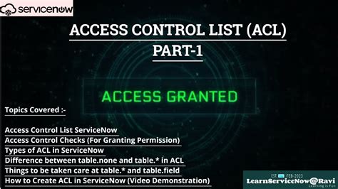 Day ACL In ServiceNow Real Time Hand ON ACL Tutorial Part YouTube