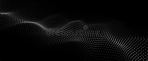 Digital Dynamic Wave Of Particles Vector Abstract Black Futuristic Background Big Data