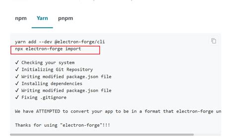 Doc Wrong Way To Use Electron Forge By Yarn · Issue 420 · Electronwebsite · Github