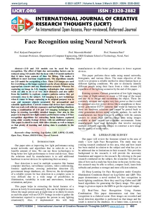 Pdf Face Recognition Using Neural Network