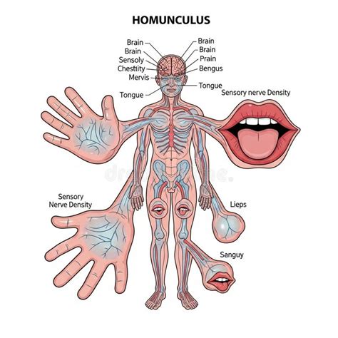 Labels Like Sensory Nerve Density And Tongue Highlight Areas Stock
