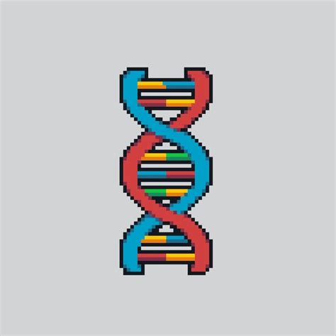 Premium Vector Pixel Art Illustration Dna Pixelated Dna Dna Human Gen Medical Health Pixelated