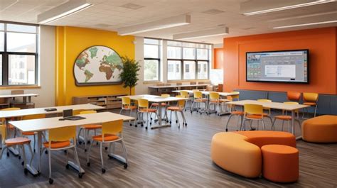 Premium Ai Image A Modern Classroom With Interactive Technology