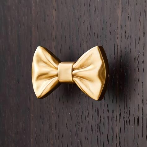Brass Gold Bow Knobs Dresser Knobs Unique Drawer Knobs Exquisite Cabinet Pull T Gold Door