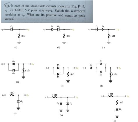 Solved Each Of The Ideal Diode Circuits Shown In Fig P44 V Is A 1