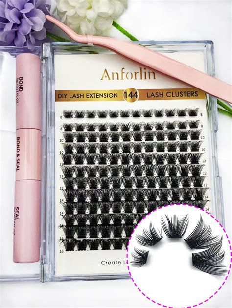 144pcs Diyd Curved Thick Separated Sectional False Eyelashes 2n1 Dual