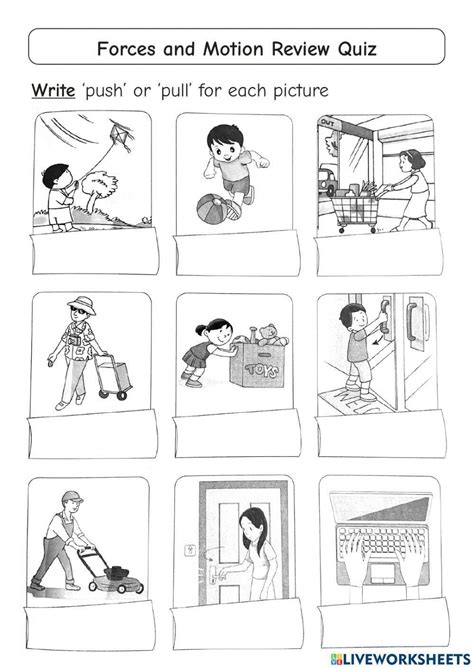 Forces And Motion Force And Motion Science Worksheets 1st Grade