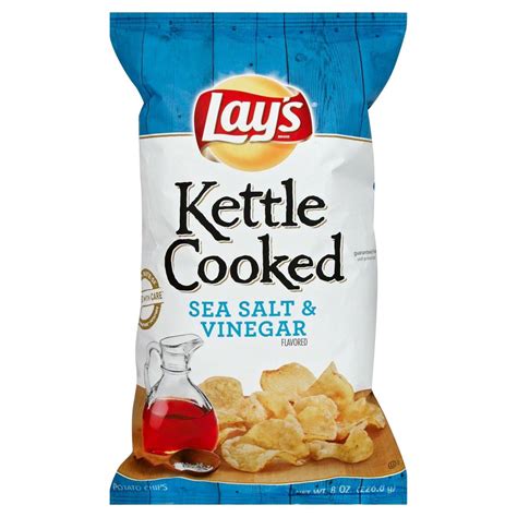 Lays Kettle Cooked Sea Salt And Vinegar Potato Chips 8 Oz