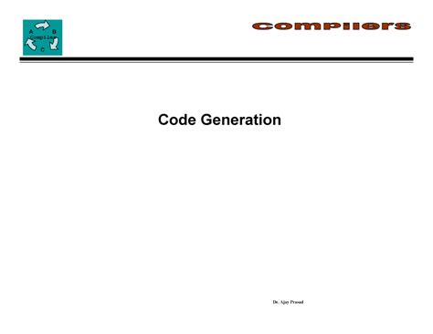 Compiler Design Unit 5 B C Code Generation B C B C Code Generator Targetcode B C B C B C B C