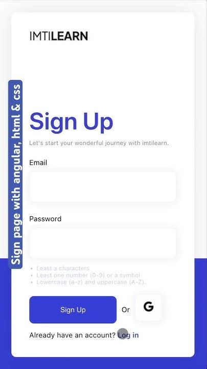 Sign Up Page With Angular18html And Scss Shortsontrending Shorts Short Uideveloper Htmlcss