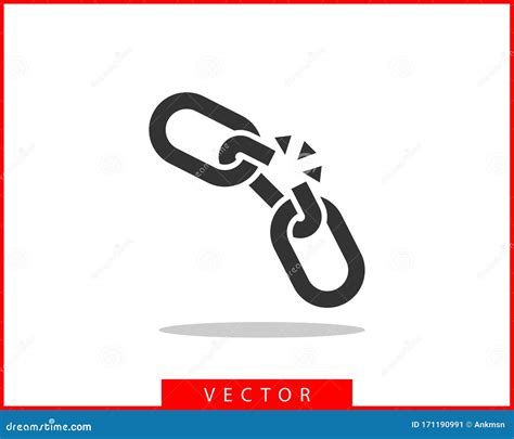 broken chain link icon vector concept demage connection or join in