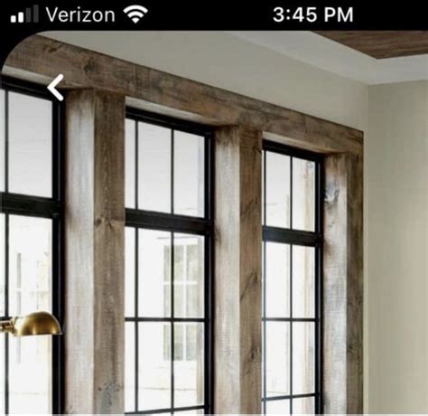 Black Interior Windows With Wood Trim