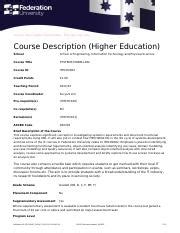 ITECH2002 SYSTEMS MODELLING 1 Pdf Course Description Incomplete Preview Use Only Course