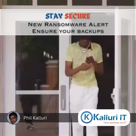 [video] Phil Kalluri On Linkedin Cybersecurity Ransomware Dataprotection Infosec