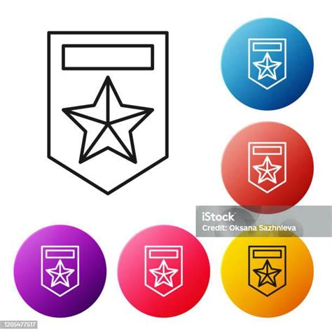 흰색 배경에 격리 된 검은 색 선 셰브론 아이콘입니다 군사 배지 표지판 아이콘 다채로운 원 버튼을 설정합니다 벡터 일러스트레이션 갈매기표 수장에 대한 스톡 벡터 아트 및