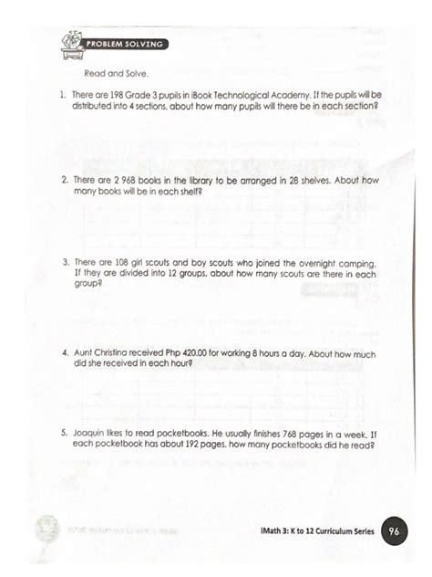 Grade 3 Problem Solving Division Pdf