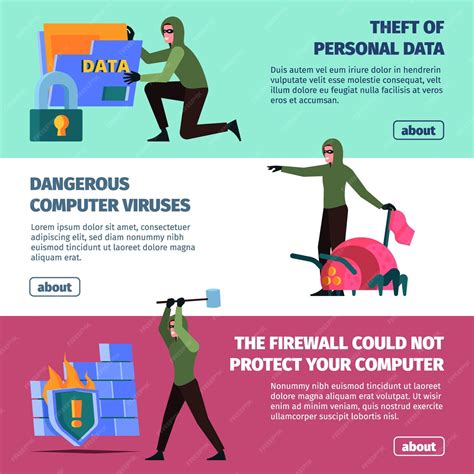 Premium Vector Programmers Banners Digital Hacking Attack Cyber Crime