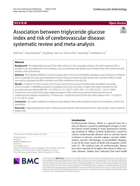 Pdf Association Between Triglyceride Glucose Index And Risk Of