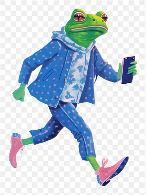 Png Cartoon Frog Holding Mobile Premium Png Rawpixel